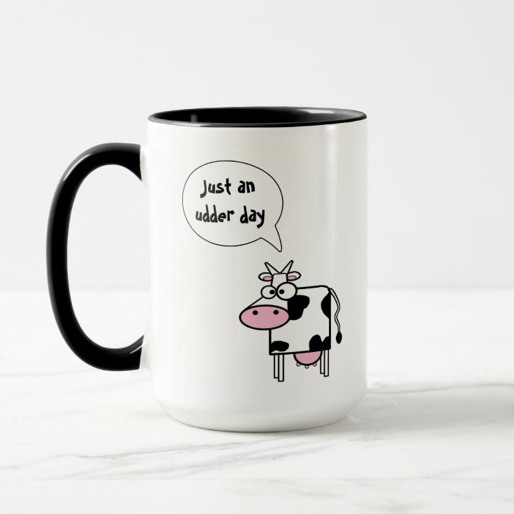 Cute Funny Cartoon Cow Udder Day Mug | Zazzle