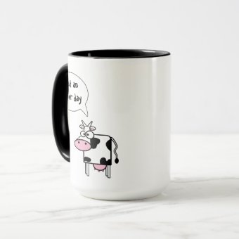 Cute Funny Cartoon Cow Udder Day Mug | Zazzle