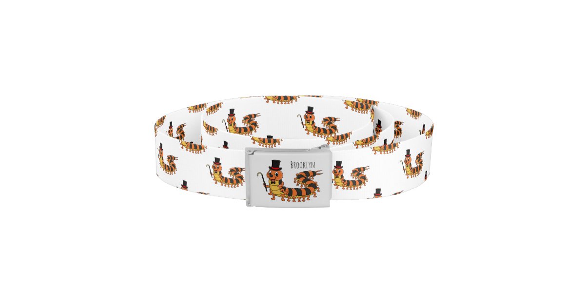 Cute funny centipede cartoon illustration belt | Zazzle