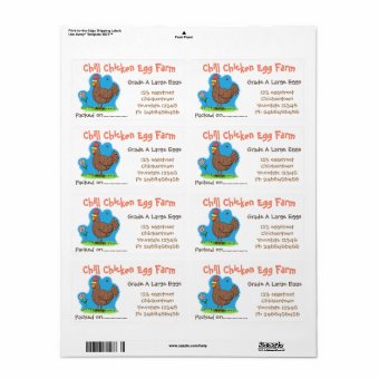 Cute funny chicken rustic cartoon egg carton label | Zazzle