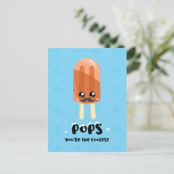 Cute Funny Coolest Popsicle Father's Day Postcard | Zazzle