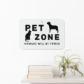 Cute Funny Dog & Cat Pet Zone Metal Sign | Zazzle
