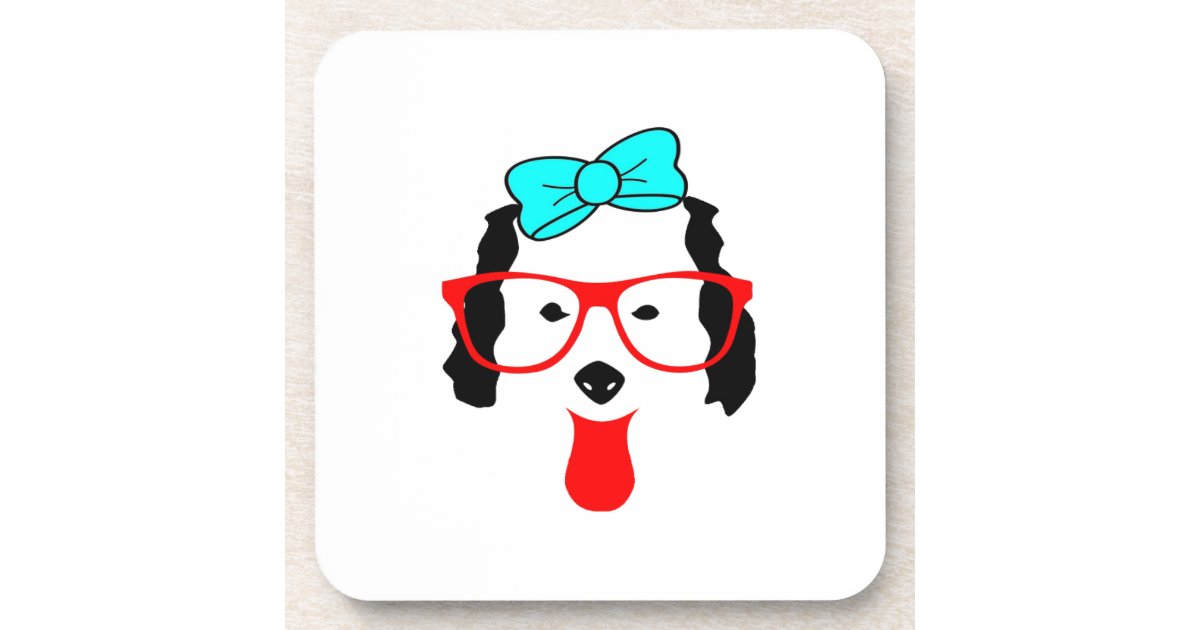 Cute Funny Dog Head Drawing Coaster | Zazzle