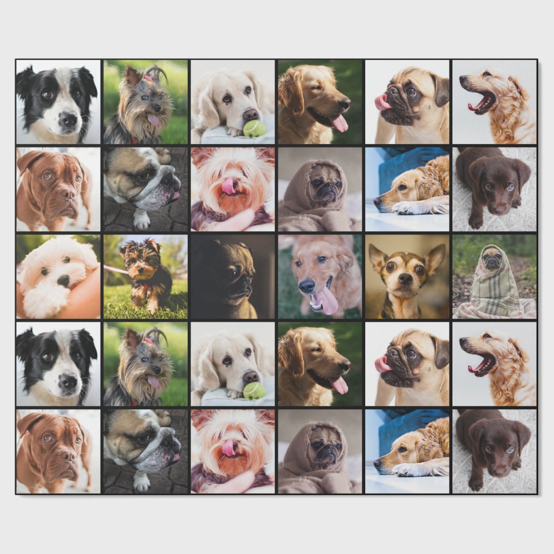 Cute & Funny Dogs Photo Collage wrapping paper | Zazzle