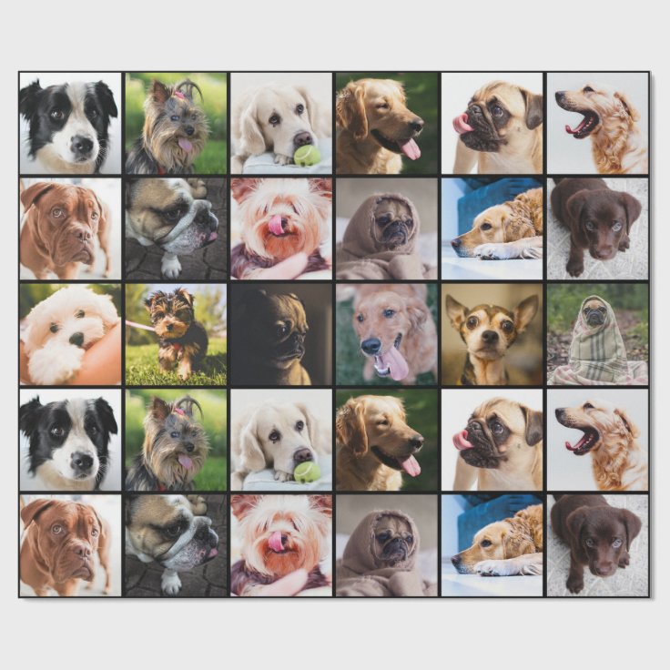 Cute & Funny Dogs Photo Collage wrapping paper | Zazzle