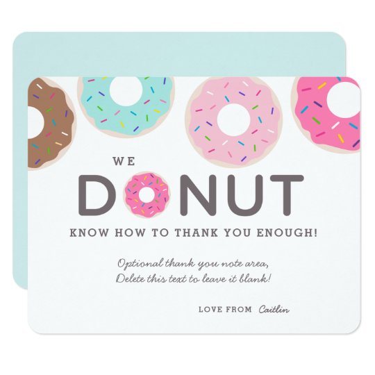 Cute Funny Donut Thank You Cards | Zazzle.com