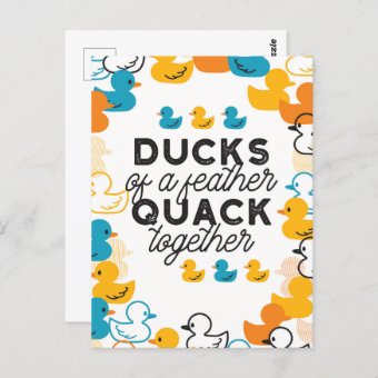 Cute Funny Ducks Puns Quote Postcard | Zazzle