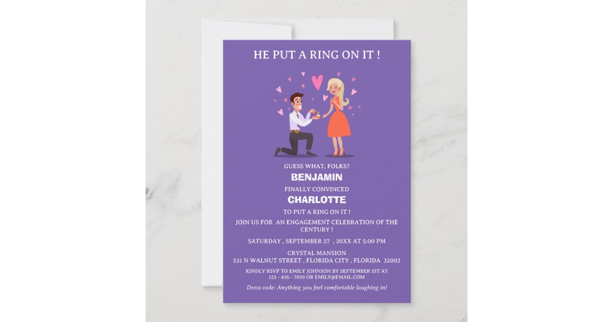 Cute & Funny Engagement Party Invitation | Zazzle
