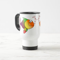 Cute Funny Fish - Colorful Travel Mug | Zazzle