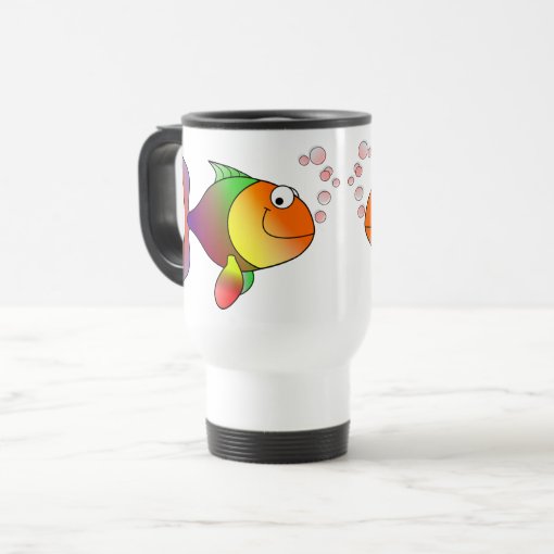 Cute Funny Fish - Colorful Travel Mug | Zazzle