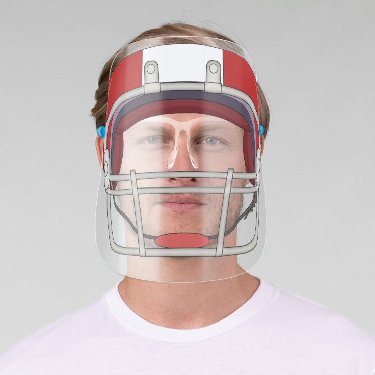 Cute Funny Football Helmet Sport Enthusiasts Face Shield | Zazzle