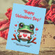 Cute Funny Frog Love Hearts Valentines Card | Zazzle