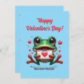 Cute Funny Frog Love Hearts Valentines Card | Zazzle