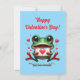 Cute Funny Frog Love Hearts Valentines Card | Zazzle