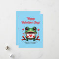 Cute Funny Frog Love Hearts Valentines Card | Zazzle