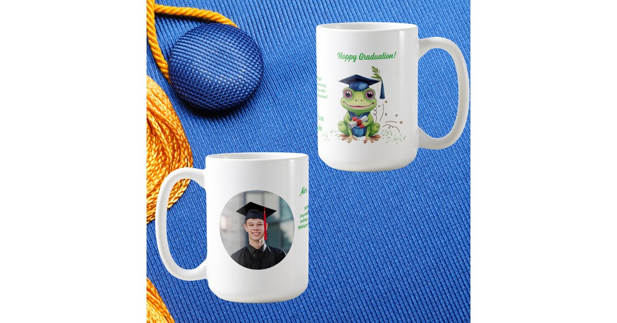 Cute Funny Frog Photo Message Graduation Gift Coffee Mug | Zazzle