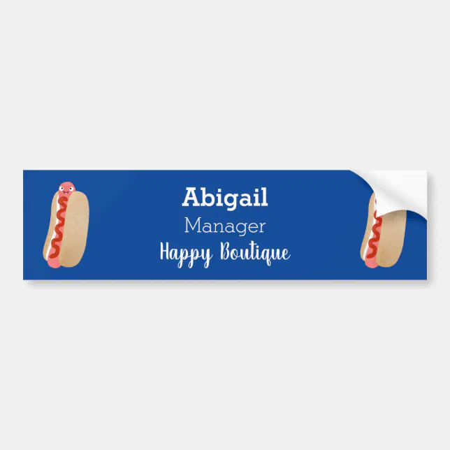 Cute funny hot dog Weiner cartoon Bumper Sticker | Zazzle