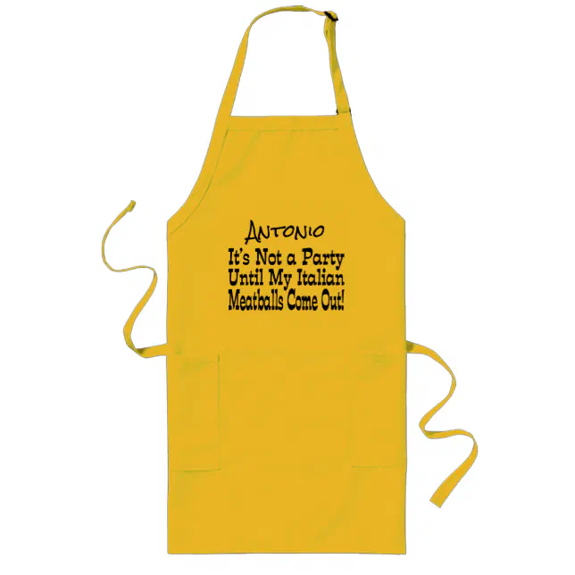 Cute Funny Italian Meatball Party Long Apron | Zazzle