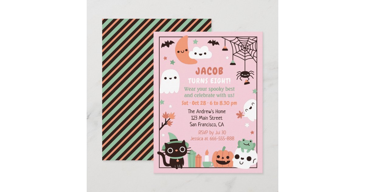Cute Funny Kids Halloween Birthday Party Invitation | Zazzle