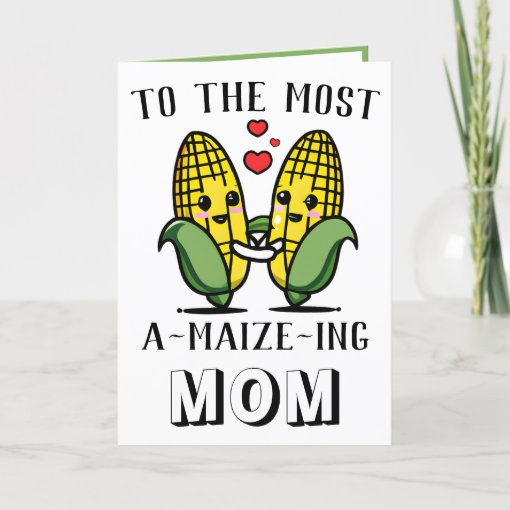 Cute Funny Maize Corn Pun Happy Mother's Day Thank You Card | Zazzle