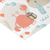 Cute funny nautical animals. Sea crab, starfish Tissue Paper | Zazzle