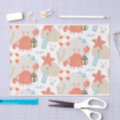 Cute funny nautical animals. Sea crab, starfish Tissue Paper | Zazzle