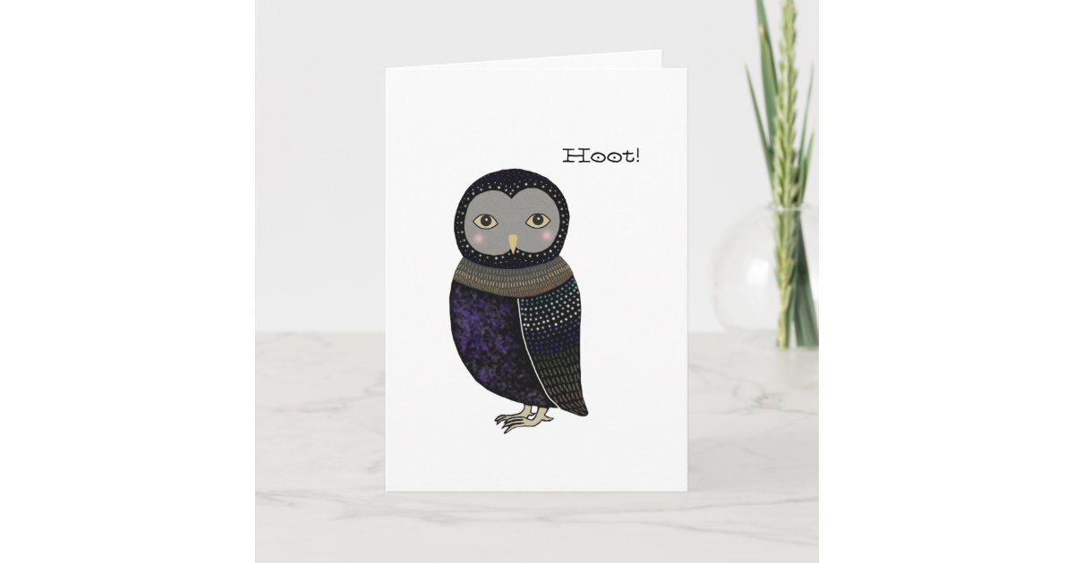 Cute Funny Owl Hoot Greeting Card | Zazzle