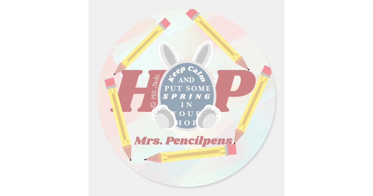 Cute Funny Personalized Spring Teacher Meme Classic Round Sticker | Zazzle