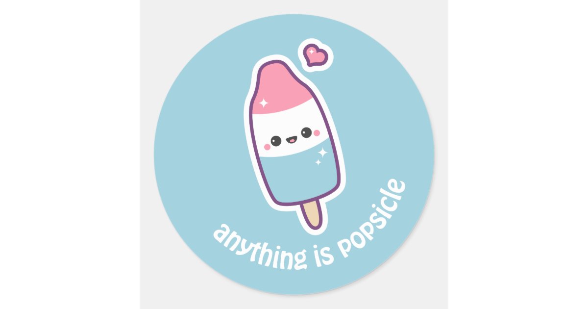 Cute Funny Popsicle Classic Round Sticker | Zazzle