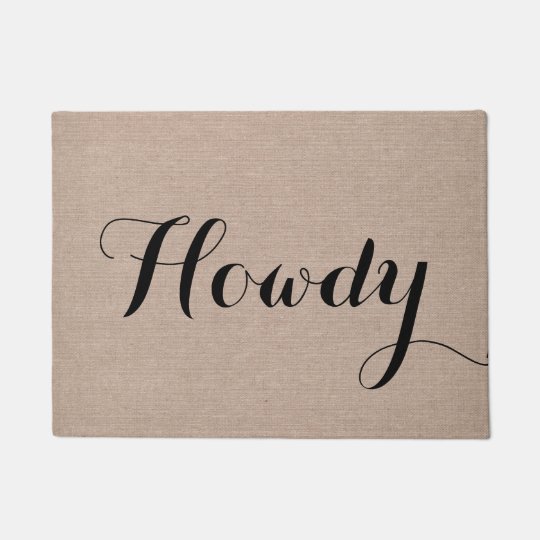 Cute funny simple modern hello howdy quote saying doormat | Zazzle.com