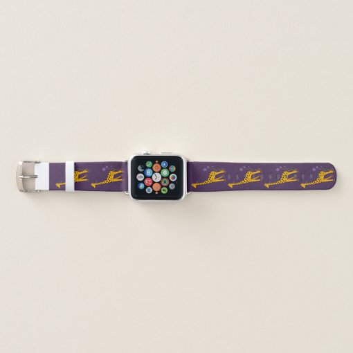 Cute Funny Skating Cartoon Giraffe Apple Watch Band | Zazzle