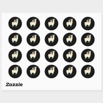 Cute & Funny Sloth Riding Llama Classic Round Sticker | Zazzle