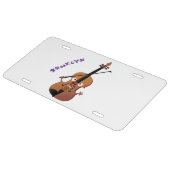 Cute funny violin musical cartoon character license plate | Zazzle