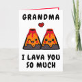 Cute Funny Volcano Lava Grandmother Happy Birthday Thank You Card | Zazzle