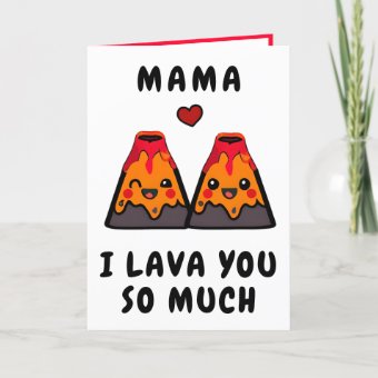 Cute Funny Volcano Lava Mom Mother Happy Birthday Thank You Card | Zazzle