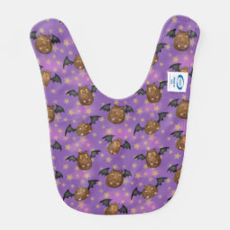 Cute furry bats baby goth black bib | Zazzle