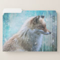 Cute Furry Fox on Blue Grunge Background File Folder | Zazzle