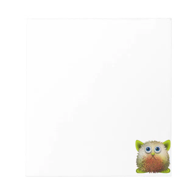 Cute Fuzzy Cartoon Character Art for All Notepad | Zazzle