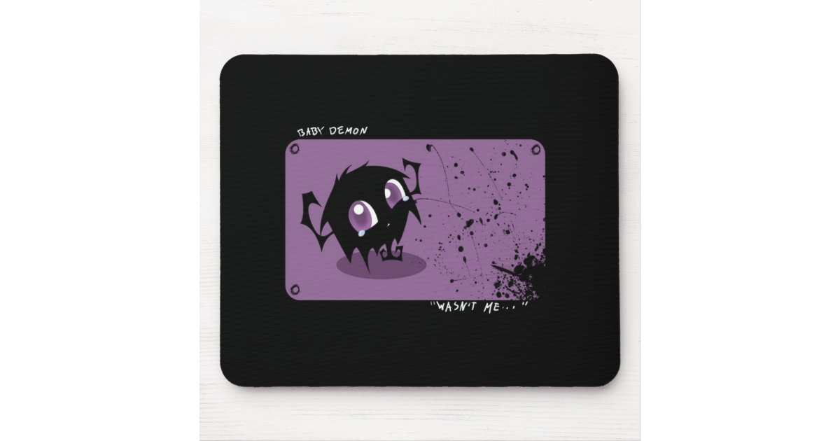 Cute Fuzzy Demon Cartoon Mouse Pad | Zazzle