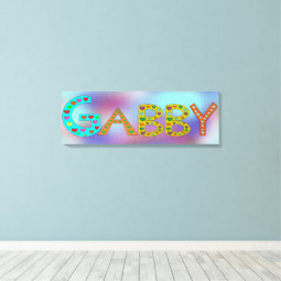 Cute GABBY Letters Girl's Name Abstract Background Canvas Print | Zazzle