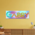 Cute GABBY Letters Girl's Name Abstract Background Canvas Print | Zazzle