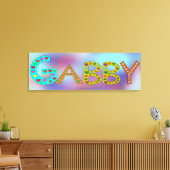 Cute GABBY Letters Girl's Name Abstract Background Canvas Print | Zazzle
