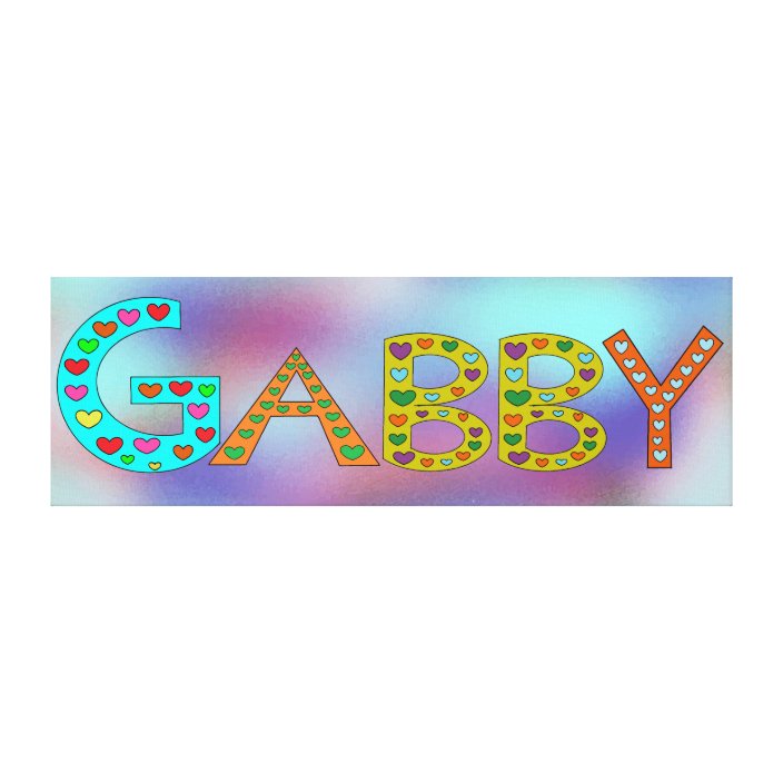 Cute GABBY Letters Girl's Name Abstract Background Canvas Print ...