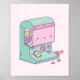 Cute Gachapon Capsule Toy Machine Japan Doodle Poster | Zazzle