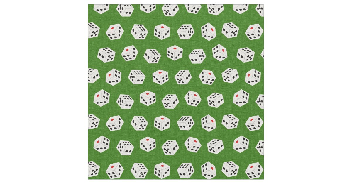 Cute gameroom dice pattern decor material fabric | Zazzle