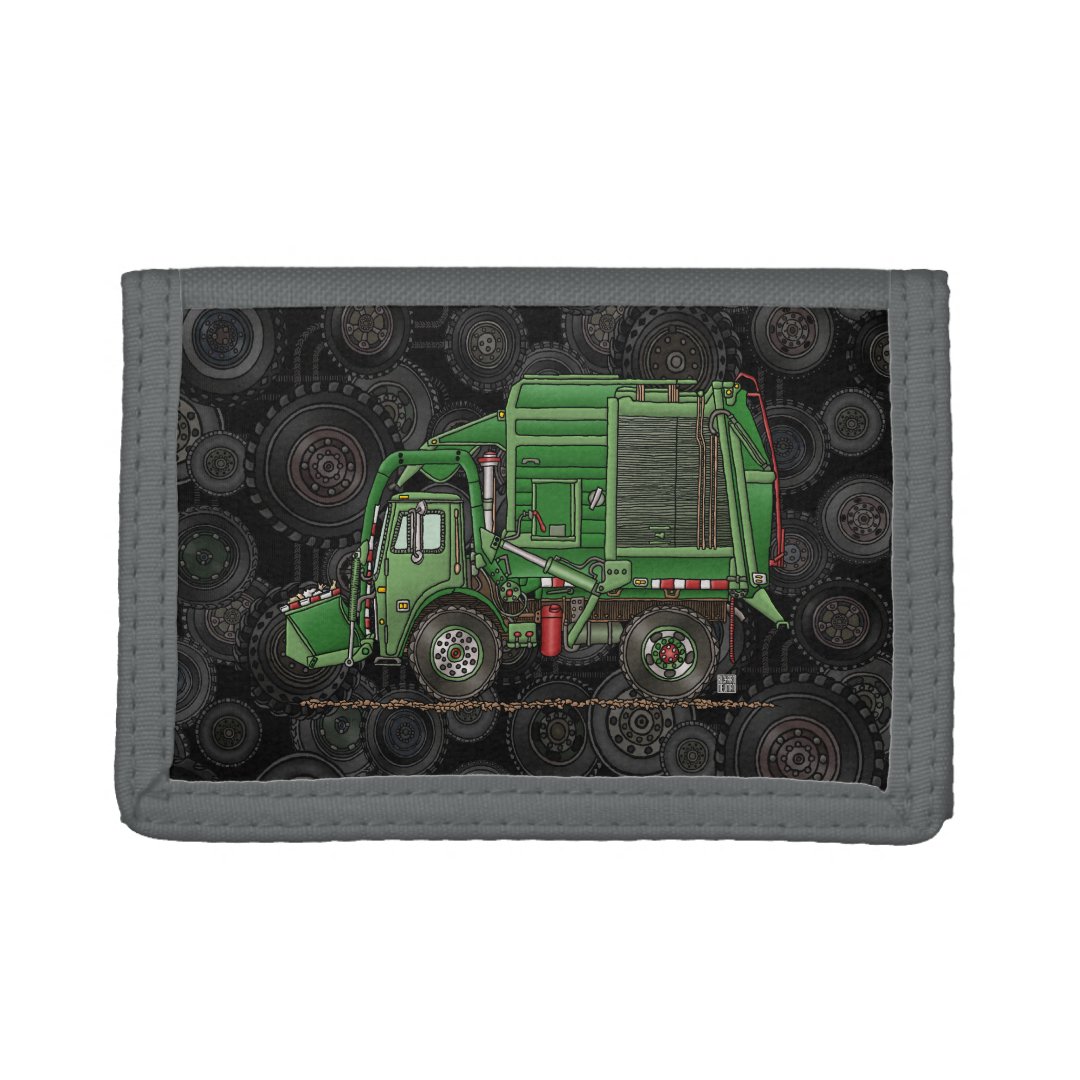 Cute Garbage Truck Trash Truck Trifold Wallet | Zazzle