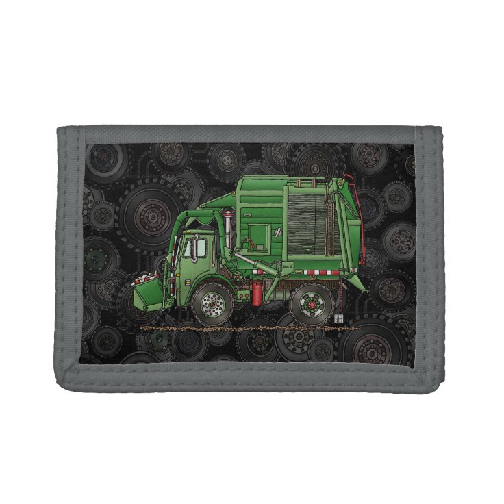 Cute Garbage Truck Trash Truck Trifold Wallet | Zazzle