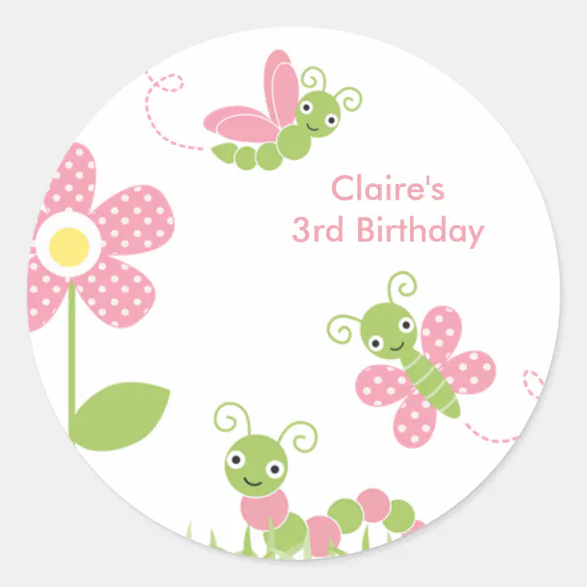 Cute Garden Bugs Stickers | Zazzle