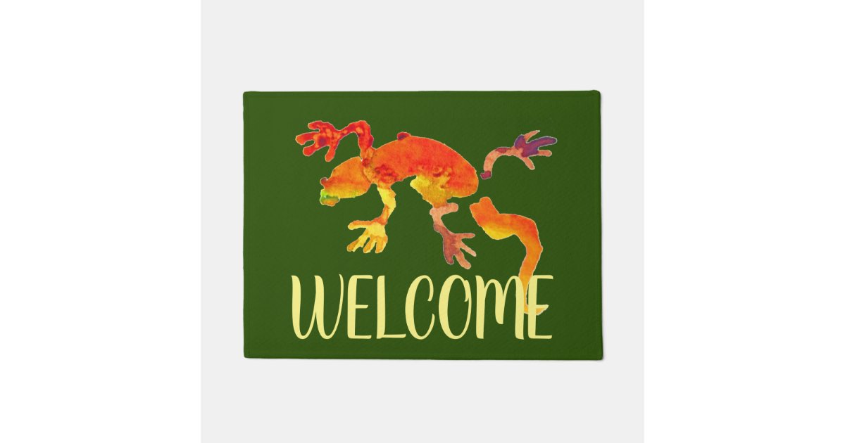 Cute gecko lizard welcome mat | Zazzle