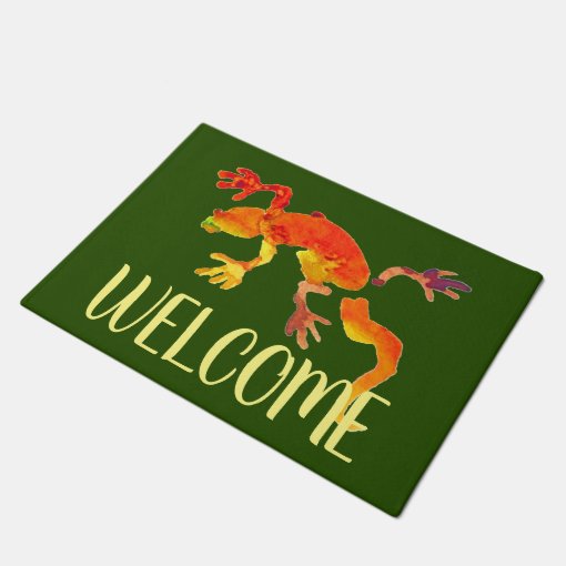 Cute gecko lizard welcome mat | Zazzle